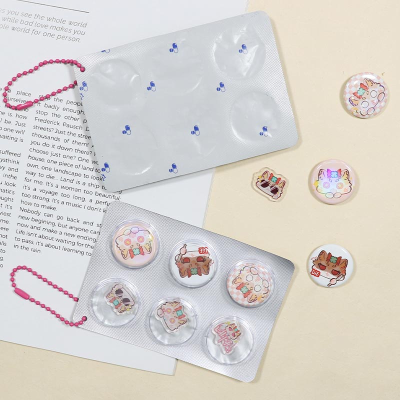 Metal button pin keychain – LOLLIPOPINS