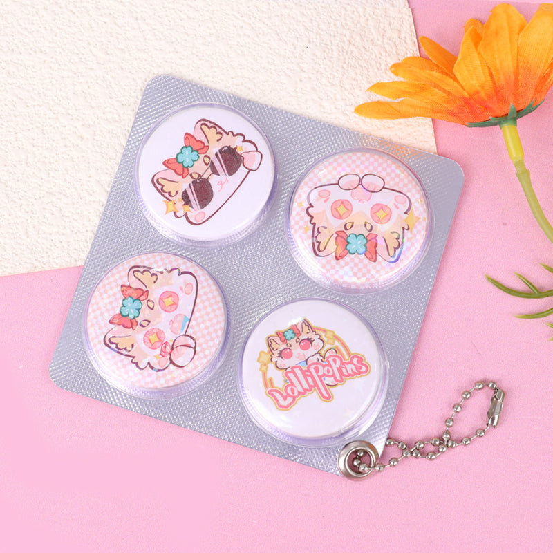 custom Metal button pin keychain – LOLLIPOPINS